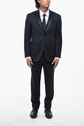 Corneliani 3-teiliger Anzug aus reiner Schurwolle mit Spitzenrevers aus Satin Corneliani