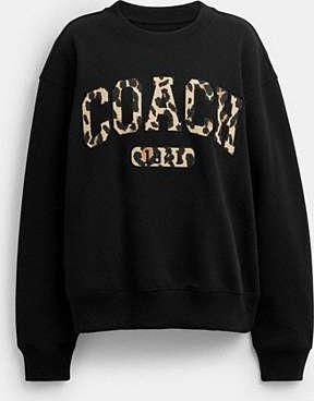 Coach Sportlicher Boyfriend-Pullover Mit Rundhalsausschnitt Und Leoparden-Print
