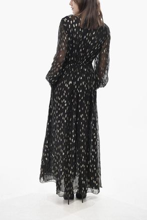 Celine Chiffon Dress with Lurex Polka-Dot Pattern Celine