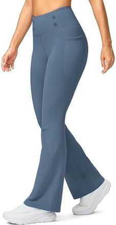 Generic Pantalon de yoga pour femme - Pantalon long &eacute;vas&eacute; pour femme - &Eacute;l&eacute;gant - Taille haute - Contr&ocirc;le du ventre - Pantalon de yoga - Pantalon de yoga - Pan