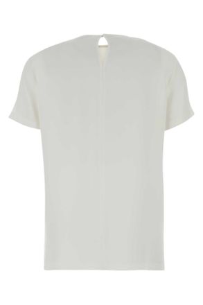 Max Mara Womens White Silk Pagano T-Shirt Vela Exterior Exterior: T-shirts And Polos