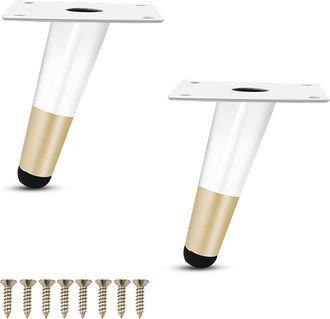 Generic Verstellbare M&ouml;belbeine Aus Metall - 4 St&uuml;ck rutschfeste Sofa Beine, Bett F&uuml;&szlig;e F&uuml;r Tisch, TV-St&auml;nder, Schr&auml;nke, Verdickte St&uuml;tzf&uuml;&szlig;e Mit Gummipads(Gold