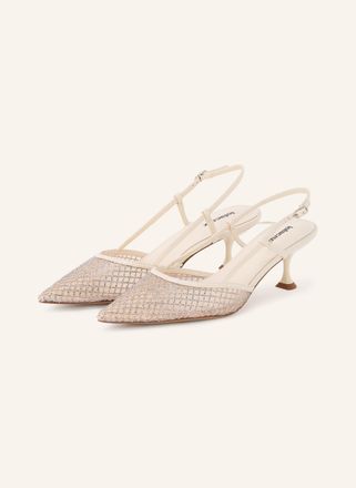 Lola Cruz Slingpumps Ruby 55 Mit Schmucksteinen weiss