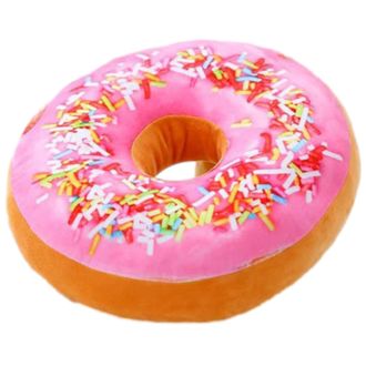 Generico Donut-Kissen, rund, gef&uuml;llt, 42 cm, realistische Textildekoration in Dessertform, Sitzpolster, lustiges und bequemes Accessoire | Verbesserung in