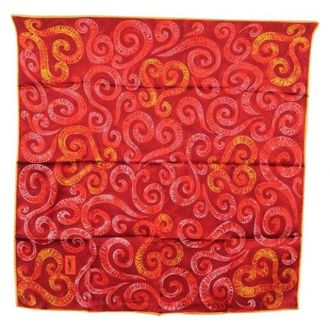 Saint Laurent Foulard en soie Pre-owned - Femme - Pre-owned - Rouge - Taille: ONE Size