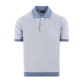 Drumohr Homme, Tops, Bleu, Taille: XL Polo &agrave; Manches Courtes avec Boutons Effac&eacute;s