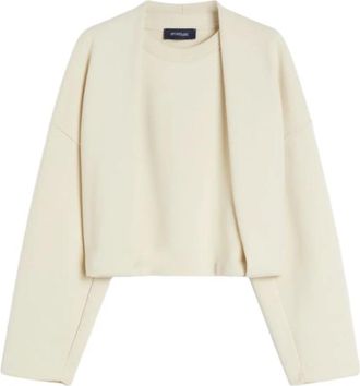 Sportmax Femme, Vestes, Beige, Taille: 42 FR Minnie 001 SweaT-shirt