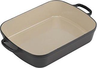 LE CREUSET Le Creuset Plat Signature Rectangulaire en Fonte Émaillée, 33 cm, 4,9 L, 3,85 kg, Noir Mat, 20184330002422