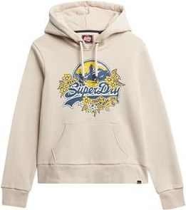 Superdry Sweat à capuche fleuri pour femme, Chateau gris, 42