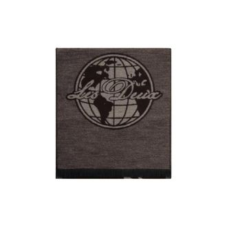 Les Deux Homme, Accessoires, Brun, Taille: ONE Size Globe Logo Woven Scarf