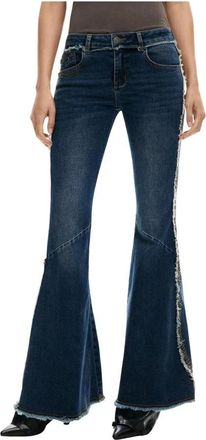 Desigual Femme, Jeans, Bleu, Taille: 38 FR Jean avec fermeture &eacute;clair et boutons avec poches