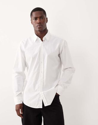 Boss Orange by Hugo Boss Hugo Boss - Chemise boutonn&eacute;e coupe classique &agrave; manches longues en coton - Blanc