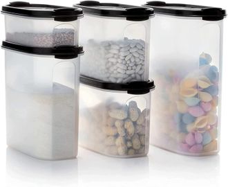 Tupperware Brand Modular Mates Super ovales Beh&auml;lter-Set - 5 Vorratsdosen f&uuml;r trockene Lebensmittel mit Deckel - luftdicht, sp&uuml;lmaschinenfest und BPA-frei