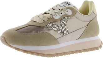 Victoria Baskets Viento M&eacute;tal & Pi&egrave;ces en Daim Assorties & Semelle Crant&eacute;e 1157117 pour Femme Platino 41