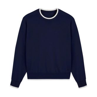 Vilebrequin Merino Wool Cashmere Silk Crewneck Sweater - - Knitwear - Herren - Blau - M