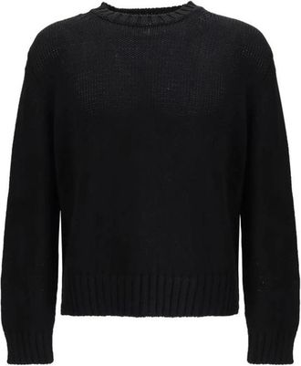 Sunflower Homme, Pulls, Noir, Taille: M SweaT-shirt ras du cou en coton avec poignets c&ocirc;tel&eacute;s