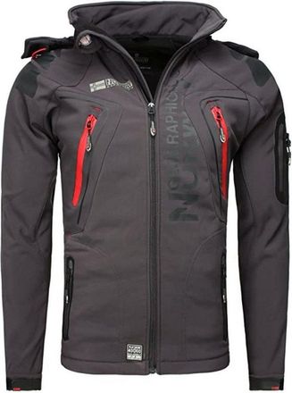 Geographical Norway Softshelljacke Herren - leichte wasserabweisende Übergangsjacke für Frühling (Sommer atmungsaktiv winddicht Größen S-7XL, 1-St) Mit Kaupuze
