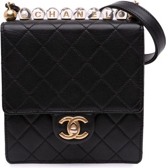 Chanel Hobo Bags - Small Lambskin Chic Pearls Flap - Gr. unisize - in Schwarz - f&uuml;r Damen