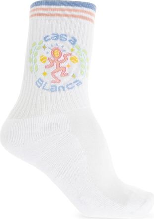Casablanca Femme, Sous-v&ecirc;tements, Blanc, Taille: L Chaussettes avec Logo