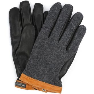 Hestra Gants Wool Tricot Anthracite Noir En Cuir