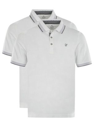 Hajo Poloshirt 2er Pack Pique (Spar-Set, 2-tlg) Poloshirt - Baumwolle - Atmungsaktiv - Strickb&uuml;ndchen am Armabschluss