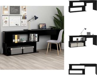 vidaXL Vidaxl - Eckschreibtisch Schwarz 200x50x76 cm Holzwerkstoff - Eckschreibtisch - Schreibtisch Schwarz - Holzwerkstoff Schreibtisch - Drehbares