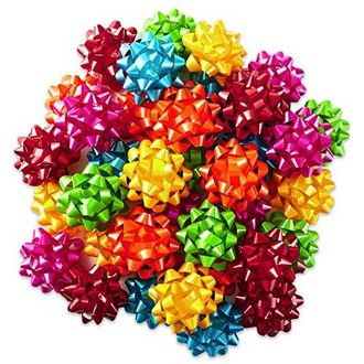 Hallmark 0005RSB1230 Sortiment zum Geburtstag, Schleifen, Rot, Pink, Orange, Gr&uuml;n, Blaugr&uuml;n, Gelb Geschenkschleifen, Papier, Hell, 36 St&uuml;ck