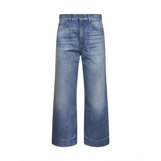 Chlo&eacute; Cropped Jeans mit hohem Bund - - Jeans - Damen - Blau - W27