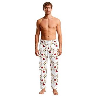 Generic Pantalon de pyjama pour homme - Coupe ample - Pantalon de pyjama en flanelle - V&ecirc;tement de nuit - Jambes droites - Pantalon de pyjama - V&ecirc;tement de d&eacute;
