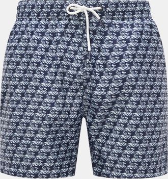 04651/ Herren - Badeshorts Neptun Swim navy/weiß gemustert