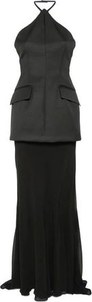Sportmax Femme, Robes, Noir, Taille: 36 FR Spxpinne Halterneck Maxi Dress