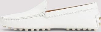 Tod's Moccasin-Style White Leather Loafers - Gr. 37,5 (EU) - in Wei&szlig;