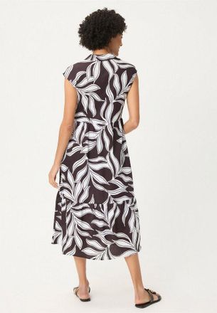 Olsen Midikleid Kleid mit Volant und Allover-Dessin