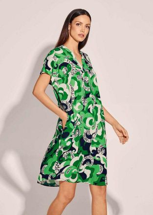 Madeleine Midikleid L&auml;ssiges Tunikakleid mit Statement-Print