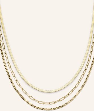 s.Oliver S.Oliver Halskette Aus Edelstahl gold