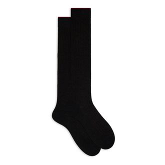 Gallo Gallo, Homme, Sous-vêtements, Multicolore, Taille: S Chaussettes longues homme en laine et coton anthracite/tabac twin rib