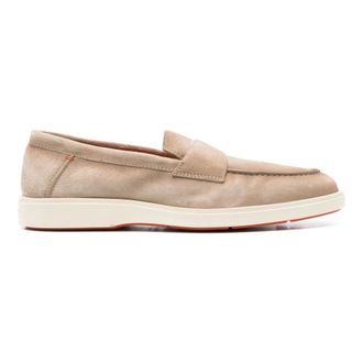 Santoni Homme, Chaussures, Beige, Taille: 43 1/2 EU Mocassins Penny en Cuir