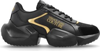 Versace Jeans Couture Femme, Chaussures, Noir, Taille: 38 EU Chaussures de sport avec logo imprim&eacute;