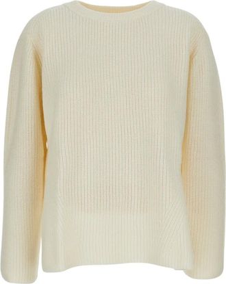 P.A.R.O.S.H. P.a.r.o.s.h., Femme, Pulls, Blanc, Taille: 40 FR Pull en maille &agrave; c&ocirc;tes anglaises