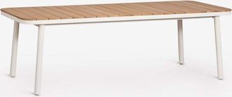 Sklum Rechteckiger Esstisch 240-300x100 cm ausziehbar aus Aluminium Mareiran Gardenia Wei&szlig;
