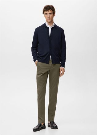 Mango Pantalon Barna slim-fit en sergé kaki - Homme - 38 - MANGO MAN