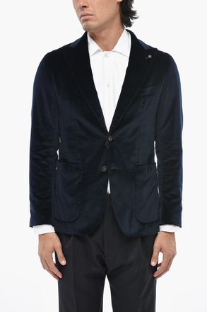 Tagliatore Veloursblazer mit spitzem Revers Tagliatore