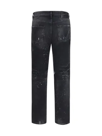 Dsquared2 Mens Teddy Dark Wash Stretch Denim Jeans Black Cotton; Elastane