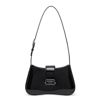 Emporio Armani Femme, Sacs, Noir, Taille: ONE Size Sac bandouli&egrave;re effet verni