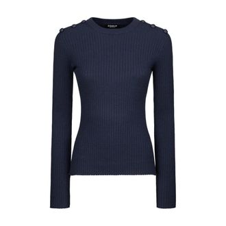 Dondup Rundhals-Strickpullover mit langen &Auml;rmeln - - Knitwear - Damen - Blau - S