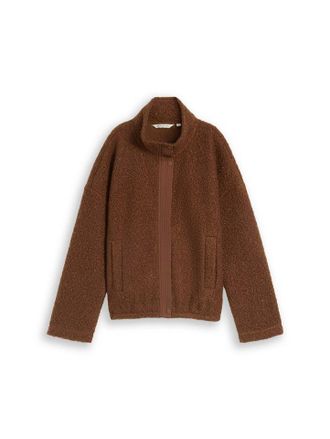 Tom Tailor Sweatjacke Strick & Sweatshirts Teddy Sweatjacke mit Stehkragen