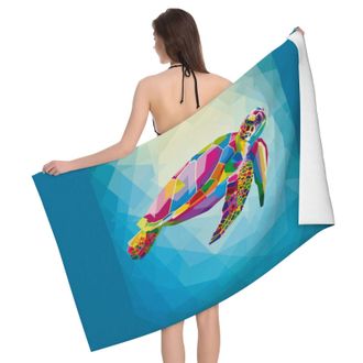 Generic Bunte Schildkr&ouml;te Handt&uuml;cher Saugf&auml;hig Strandtuch Sandfrei Saunatuch F&uuml;r Yoga Fitness Strand Bad 80X130Cm