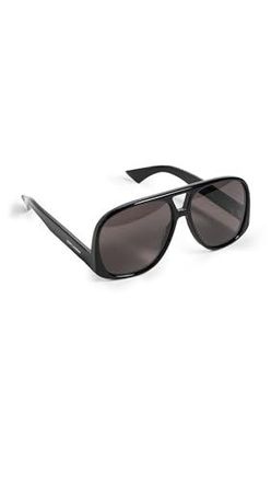 Saint Laurent Saint Laurent Lunettes de soleil &eacute;paisses pour femme, Noir-Noir-Noir, 59