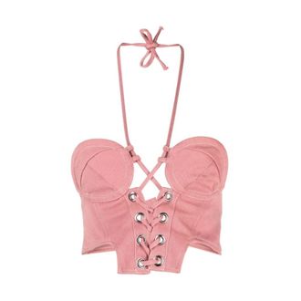 Julfer Rose Pink Korsettstil Baumwolltop - - Tops - Damen - Rosa - 2XS