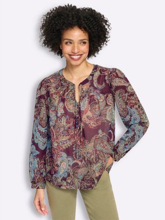 Heine Klassische Bluse Druckbluse Langarm